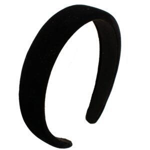 lvyeer black velvet padded headbands for women fashion non slip comfortable head bands for women (black, one size)