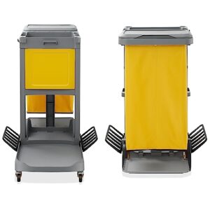 Dryser Commercial Janitorial Cleaning Cart on Wheels - Housekeeping Caddy with Key-Locking Cabinet