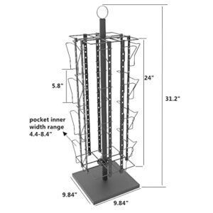 FixtureDisplays® Up to 9.9" Wide 16 Adjustable Pockets Display Rack, Greeting Post Card Christmas Holiday Spinning Rack Stand. Pocket Size: 4.5-9.9" Wide X 5.8" Tall, 16 Pockets 11602-M-BLK-NPF-SL