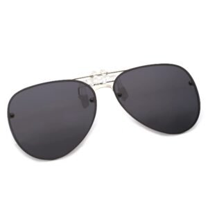 jm retro clip on aviator sunglasses, polarized flip up over prescription glasses men women grey