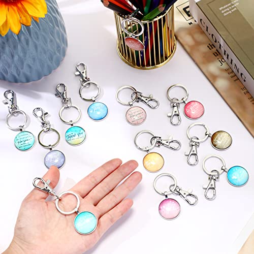 Roowest 24 Pcs Employee Appreciation Gifts Keychains Inspirational Motivational Team Gifts for Thanksgiving Christmas Coworkers Volunteer Staff