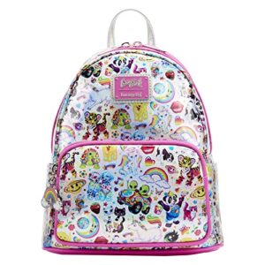 loungefly lisa frank aop iridescent mini backpack (140869)