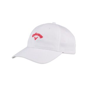 Callaway Golf Women's Heratige Twill Cap Collection Headwear (White/Coral)