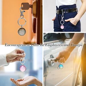 Roowest 24 Pcs Employee Appreciation Gifts Keychains Inspirational Motivational Team Gifts for Thanksgiving Christmas Coworkers Volunteer Staff