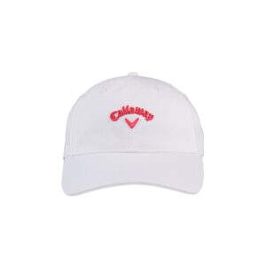 Callaway Golf Women's Heratige Twill Cap Collection Headwear (White/Coral)