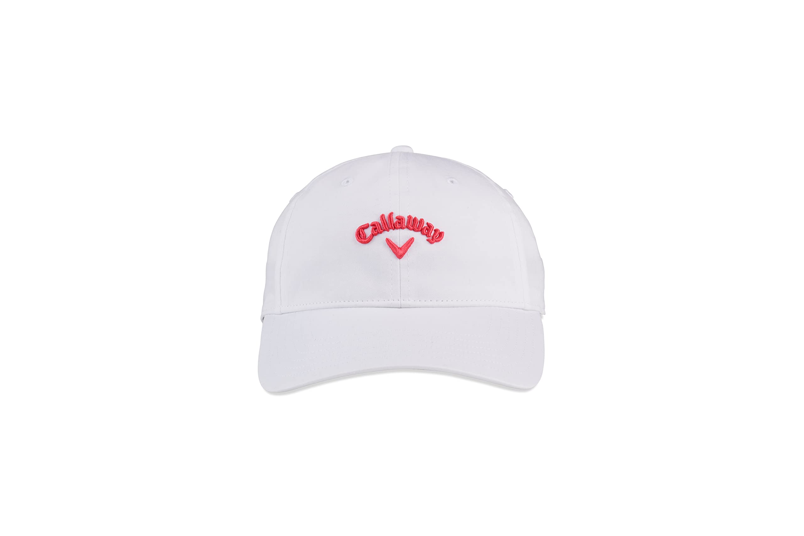 Callaway Golf Women's Heratige Twill Cap Collection Headwear (White/Coral)