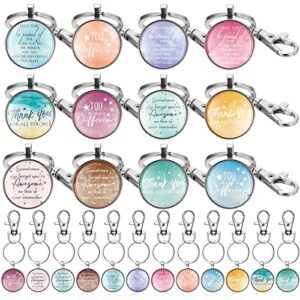 roowest 24 pcs employee appreciation gifts keychains inspirational motivational team gifts for thanksgiving christmas coworkers volunteer staff