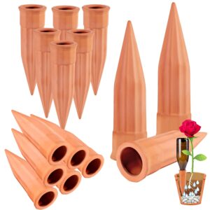 plant self-watering stakes-15 pack terracotta automatic plant waterer devices auto-water irrigation system for indoor/outdoor plants