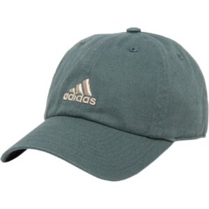 adidas women's saturday relaxed adjustable cap, raw green/alumina beige, one size