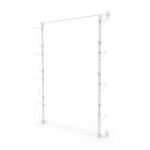 FixtureDisplays® Up to 19.75" Wide 4-Pocket Adjustable Display Rack, Wall Mounted Greeting Post Card Christmas Holiday Card Holders White Bars Silver Pockets 11608-WHITE-SINGLE-NPF-SL