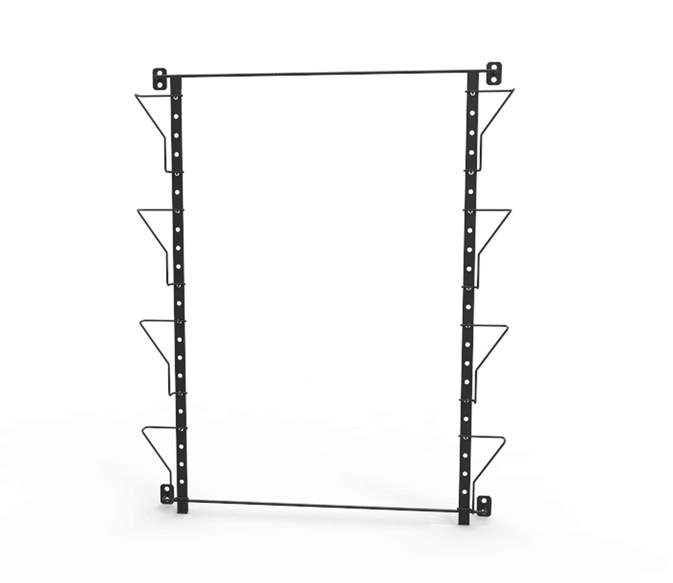 FixtureDisplays® Up to 19.75" Wide 4-Pocket Adjustable Display Rack, Wall Mounted Greeting Post Card Christmas Holiday Card Holders 11608-BLACK-SINGLE-NPF-SL