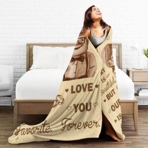 Anniversary Blanket Gifts for Him Her, Wedding Anniversary Romantic Gifts for Wife Husband, Best Happy Anniversary Marriage Gift for Couple Men Women, Soft Flannel Throw Blanket 60" x 50"