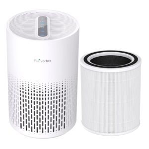 air purifiers plus one more hepa filter for a11ergies, pollen, smoke, dusts, pets dander, odor, hair, ozone free, 20db quiet cleaner for bedroom, room, kitchen and living room, sgs certificaion