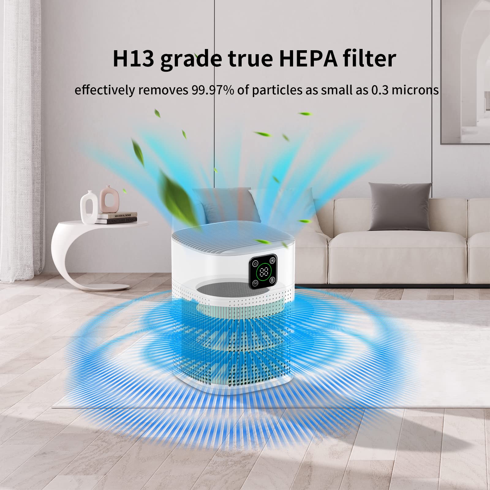 Honeyuan Air Purifier Filter, Genuine Filter, 3-in-1 True HEPA Filter, Air Purifier Replacement Filter for Pet Bedroom Smell