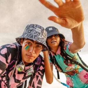 Vibe Festival Gear Bucket Hat Unisex for Men Women Fashion Fishing Hat Cute Fisherman Cap (BW Tribal-L-XL)