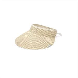 volcom women's voldora straw visor hat, natural, one size