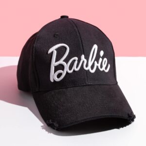 Barbie Cap Adults Teens Womens Embroidered Logo Black Hat One Size OneSize