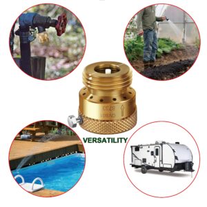 3 Pack SUNROAD Lead-Free Brass 3/4" Inch MHT Hose Bibb Connector Backflow Preventer Vacuum Breaker,Check Valve For Garden Spigot RV Hose Connection,Anti-Siphon Fitting with extra set screws