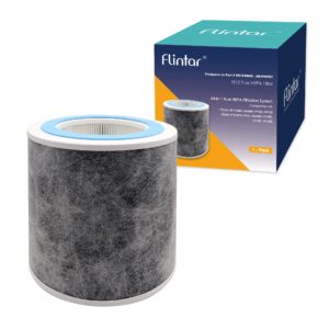 flintar hp102 true hepa replacement filter, made in taiwan, compatible with shark air purifier hp100, hp102, hc450, hc451, hc452, hc455, compares to part # he1fkbas and he1fkpet (1-pack)