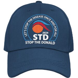 anti trump hat | 2024 | presidential election | funny anti maga hat | us based family business navy blue