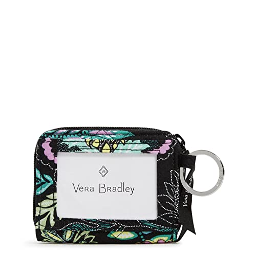 Vera Bradley Women's Cotton Petite Zip-around Wallet With RFID Protection, Island Garden - Recycled Cotton, One Size