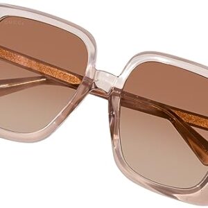 Gucci GG1314S 005 Beige/Brown Mirrored Oversized Square Women's 55mm Sunglasses