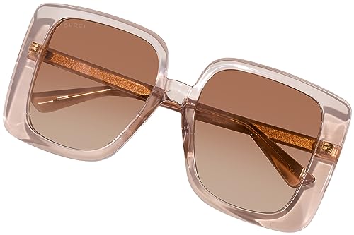 Gucci GG1314S 005 Beige/Brown Mirrored Oversized Square Women's 55mm Sunglasses