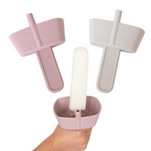 mango co. silicone popsicle holder with straw drip free 2 pack