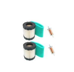 tenomal 2 pack 798897 794935 air cleaner cartridge filter + 593217 pre filter with fuel filter 695666 replace b&s 653412, 592496 fits 44m977 44p977 44q977 49l977 49m977 lawn mower