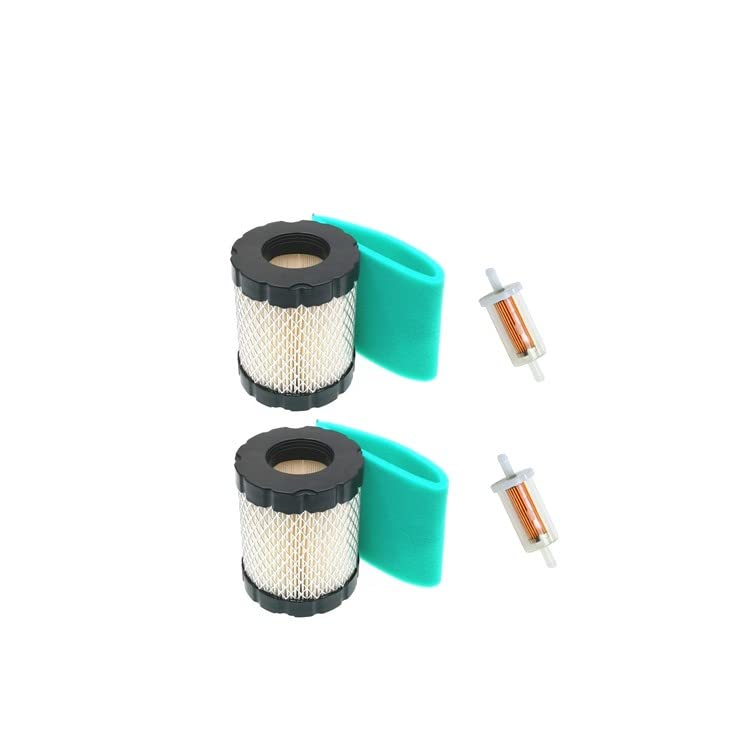 TENOMAL 2 Pack 798897 794935 Air Cleaner Cartridge Filter + 593217 Pre Filter with Fuel Filter 695666 Replace B&S 653412, 592496 Fits 44M977 44P977 44Q977 49L977 49M977 Lawn Mower