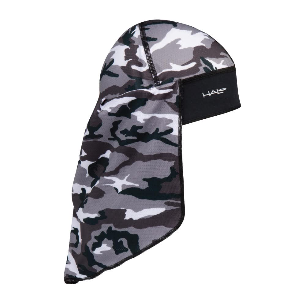 Halo Headband Standard Skull Cap with Tail, Camo Grey, One Size