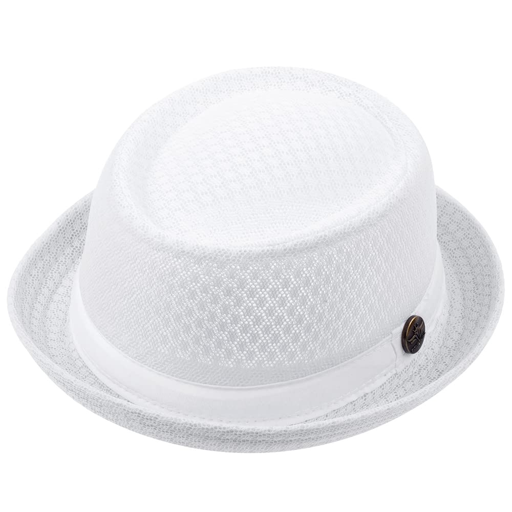 6Pcs Summer Beach Party Fedora Cap Boater Porkpie Breaking Bad Flat Hat for Men Women