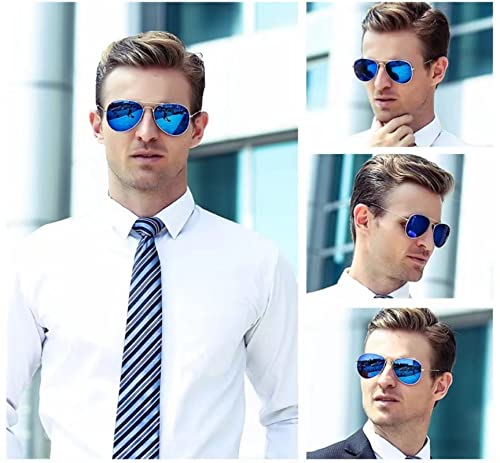 NLEYANB 10 Pieces Wholesale Classic Mirrored Flat Lens Aviator Party Sunglasses for Women Men UV400