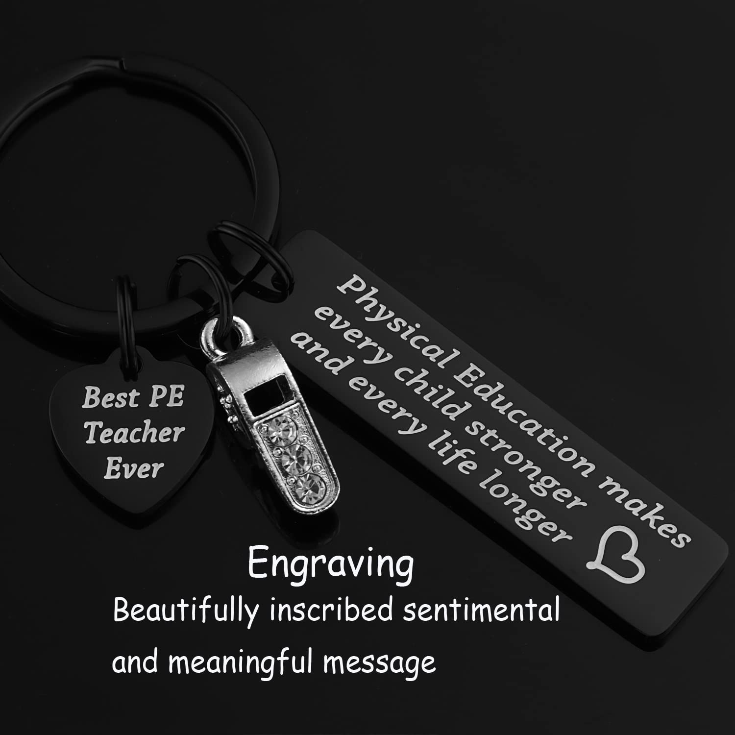 AHAETH Pe Teacher Appreciation Gifts Keychain For Women Men Male From Student Pe Whistle Charm Keyring Thank You Gym Teachers Best P E Coach Pe Keychain