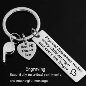 AHAETH Gifts For Pe Teachers Keychain For Men Male Women P E Gym Professor Retirement Jewelry From Student Physical Education Pe Teacher Keychain