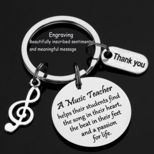 AHAETH Music Teacher Gifts Women Keychain For Men Male Funny Band Director Best Choir Music Note Keyring Music Teacher Keychain