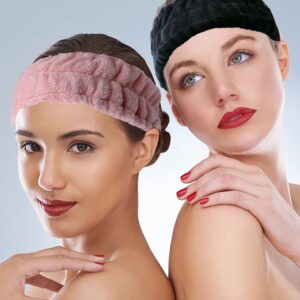 LAPOHI 3 Pack Microfiber Towel Headbands for Washing Face, Facial Headbands Makeup Headband Spa Headband Skincare Headband Fash Wash Headband for Women and Girls