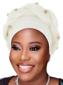 woeoe women african turban pre-tied twisted beanie cap headwear rhinestone soft stretchy head turbans (white)