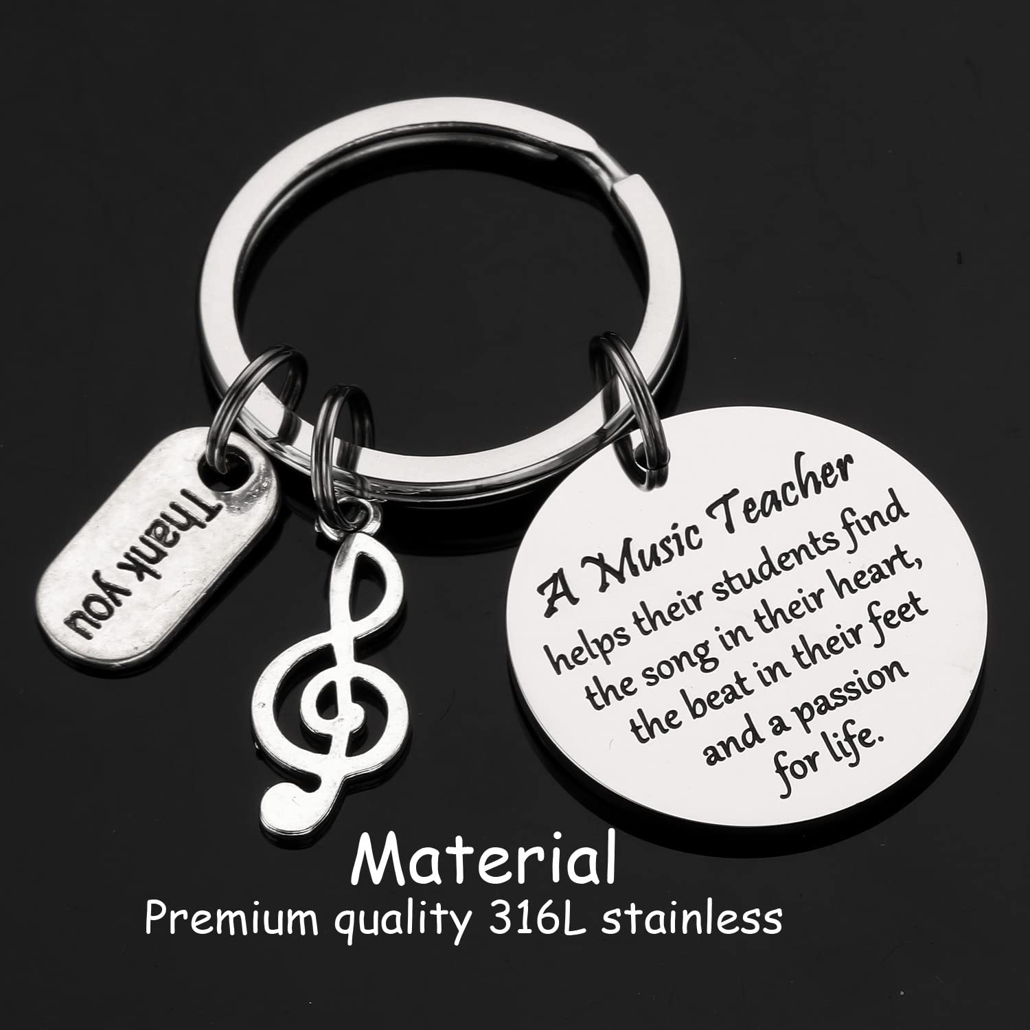 AHAETH Music Teacher Gifts Women Keychain For Men Male Funny Band Director Best Choir Music Note Keyring Music Teacher Keychain