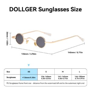 Dollger Polarized Round Sunglasses Men Women Mini 70s Hippie Circle Black Small Punk Sun Glasses