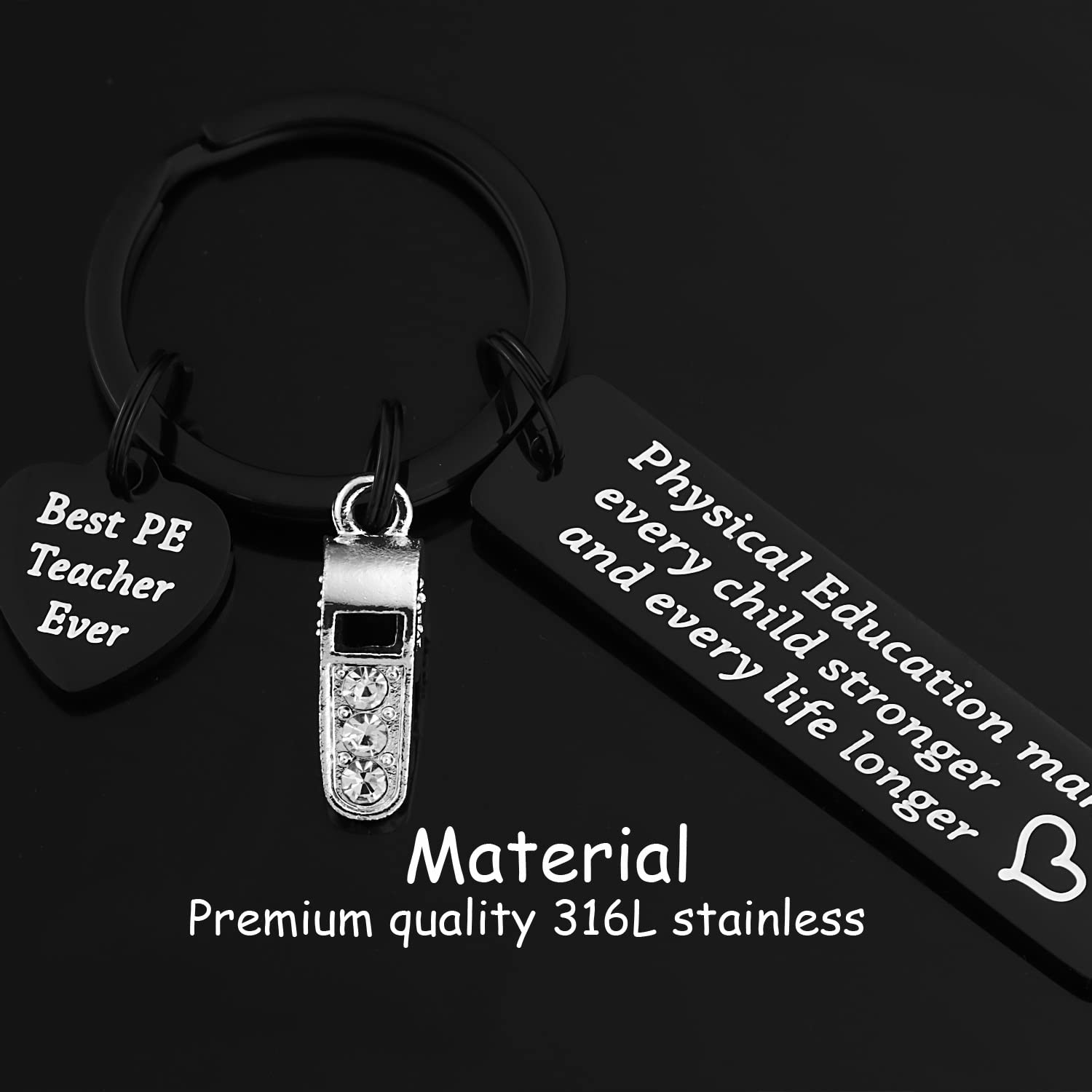 AHAETH Pe Teacher Appreciation Gifts Keychain For Women Men Male From Student Pe Whistle Charm Keyring Thank You Gym Teachers Best P E Coach Pe Keychain