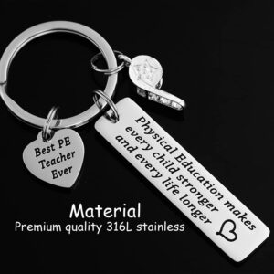 AHAETH Gifts For Pe Teachers Keychain For Men Male Women P E Gym Professor Retirement Jewelry From Student Physical Education Pe Teacher Keychain