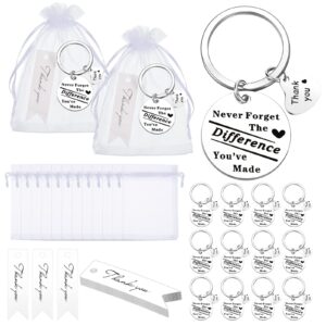 yinkin 36 pcs employee appreciation gifts bulk thank you gifts keychain appreciation gifts for staff teacher social worker(white)