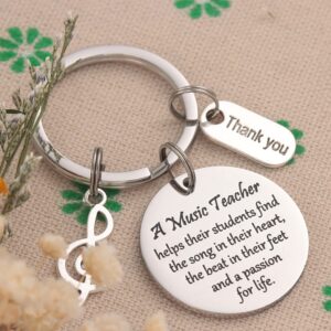 AHAETH Music Teacher Gifts Women Keychain For Men Male Funny Band Director Best Choir Music Note Keyring Music Teacher Keychain