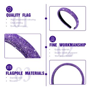 Vin Beauty Rhinestone Headband Glitter Non-Slip Wide Headband Solid Hair Band Purple Cute Hairbands Bridal Hair Hoop Wedding Hair Styling Accessories for Women Girls