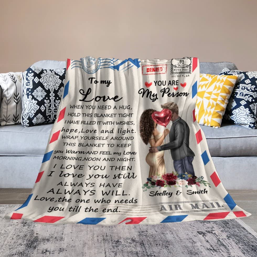 Personalized Blankets for Couple Husband Wife Boyfriend and Girlfriend Anniversary, Wedding Birthday Romantic Lovers Gifts, Unique Custom Blankets I Love You Gifts For Him or Her, Women or Men