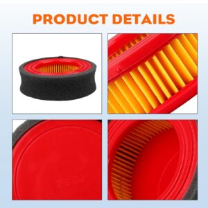 Hipa 951-14628 Air Filter for Troy-Bilt TB105 TB115 TB17 5T65RUA 5T65VUA 1T65DT 140CC 149CC OHV Engine MTD 11A-02SB706 Craftsman Lawn Mower Parts Replace 751-14628 490-200-M057 Filter Pack of 5