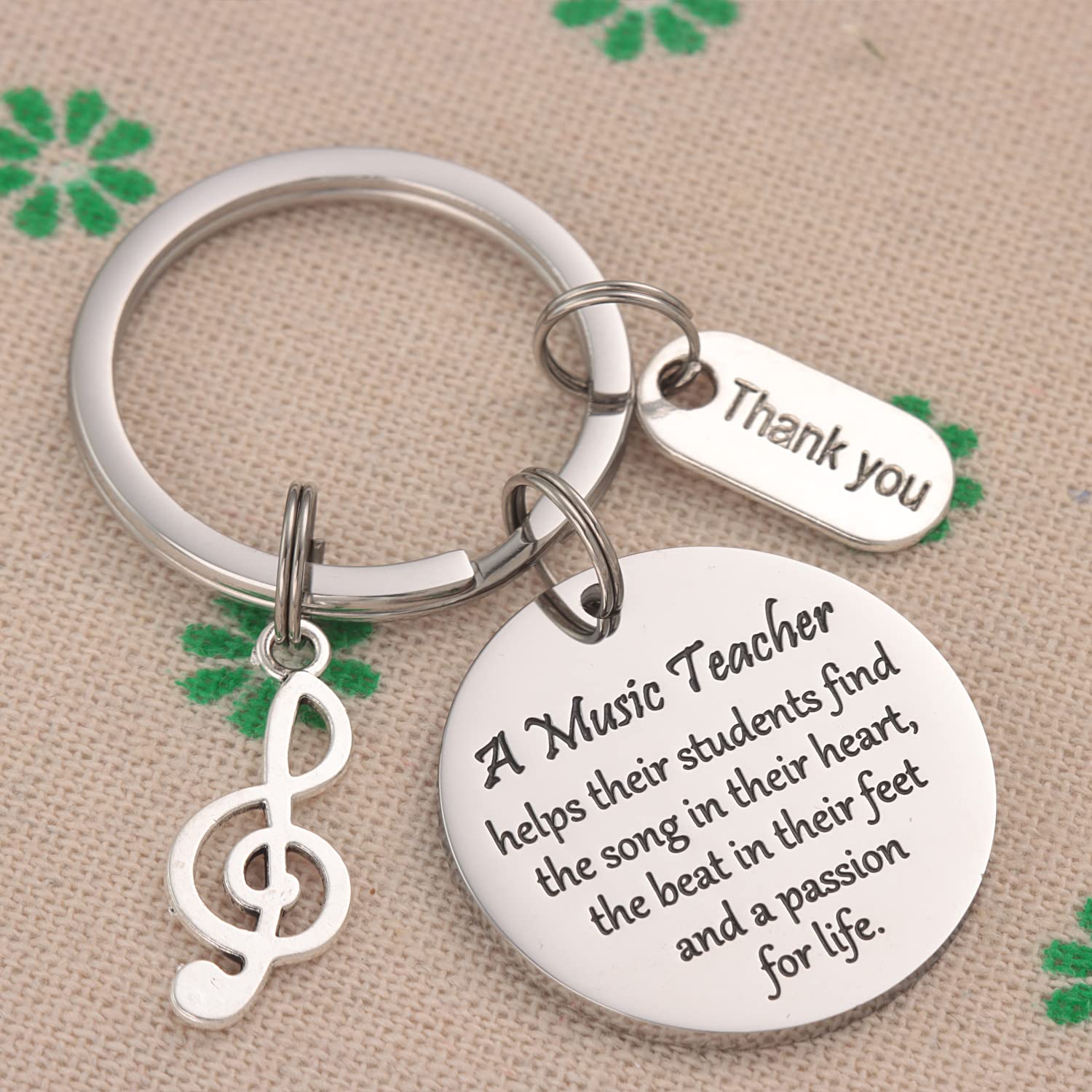 AHAETH Music Teacher Gifts Women Keychain For Men Male Funny Band Director Best Choir Music Note Keyring Music Teacher Keychain