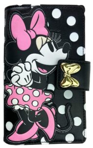 loungefly disney minnie mouse faux leather wallet snap flap clutch