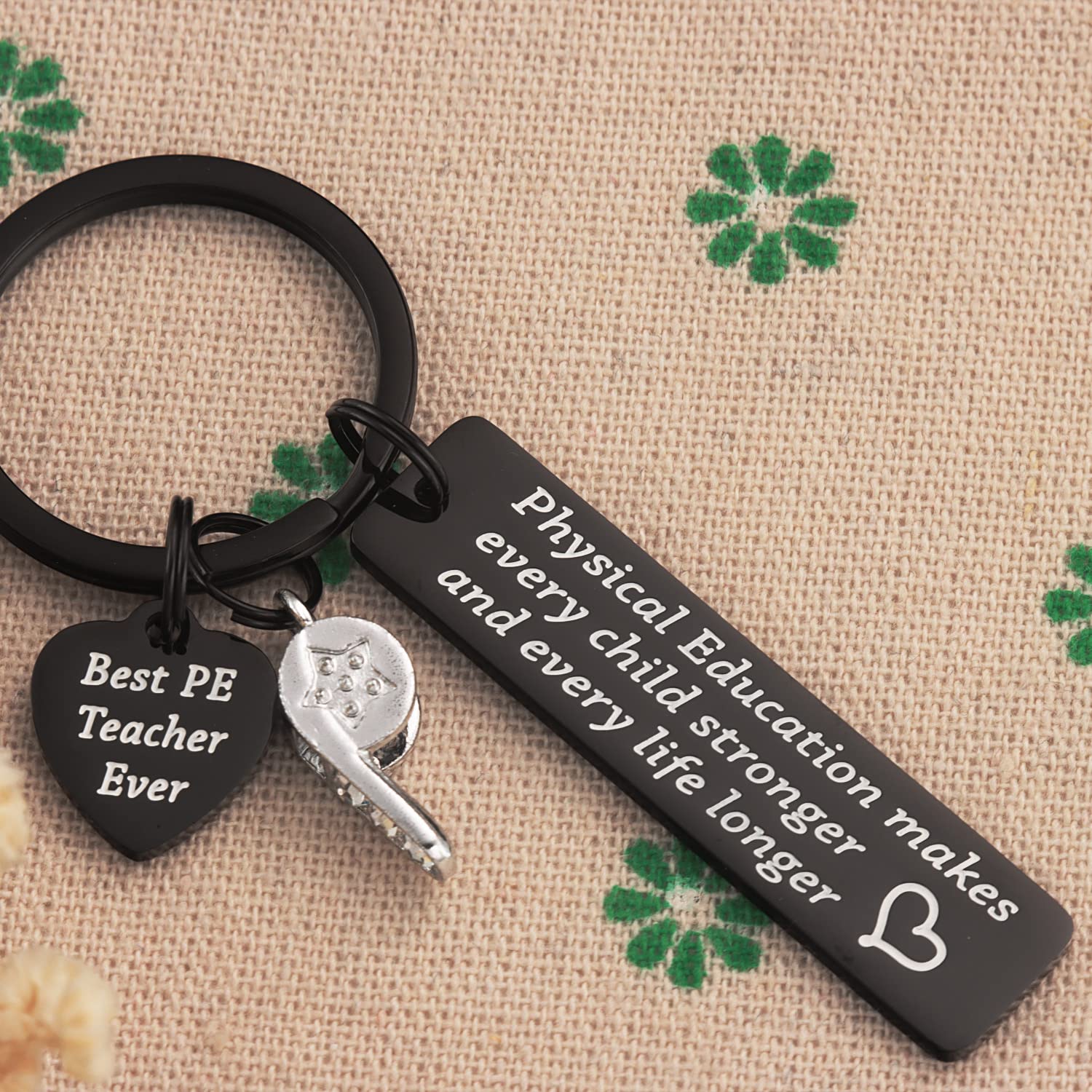 AHAETH Pe Teacher Appreciation Gifts Keychain For Women Men Male From Student Pe Whistle Charm Keyring Thank You Gym Teachers Best P E Coach Pe Keychain